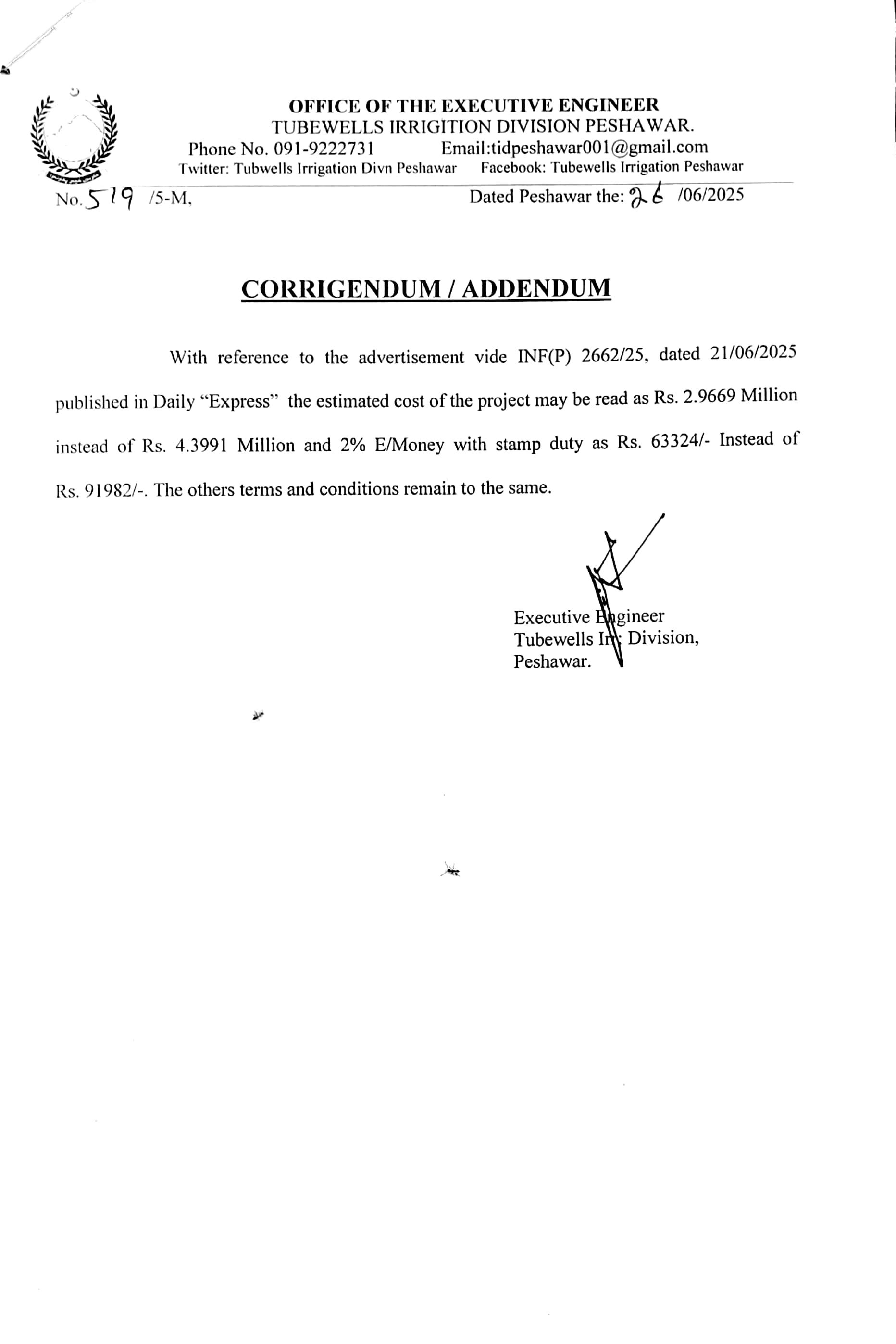 ADDENDUM CORRIGENDUM ....